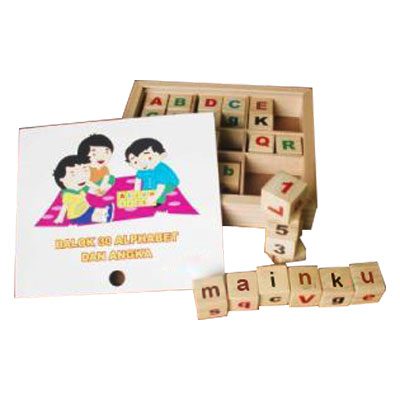 Balok Angka Alfabet - 30 Pcs | UMKM Cibinong